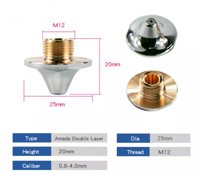 AMADA Laser Nozzle Height 20mm Laser Cutting Machine Spare Parts